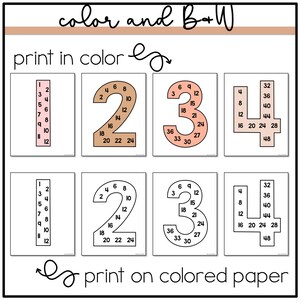 Modern Leopard Skip Counting Posters, Cheetah Classroom Decor ...