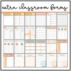 Boho Retro Binder Covers | Editable | Daisy Classroom Decor - Etsy