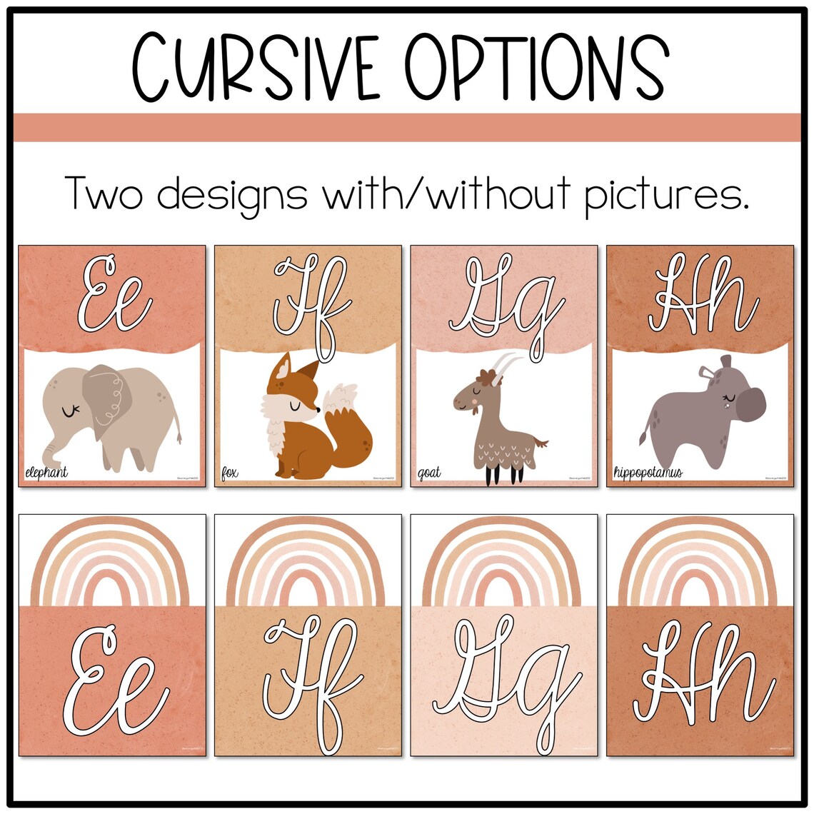 BOHO NEUTRALS Alphabet Posters Boho Rainbow Classroom Decor - Etsy