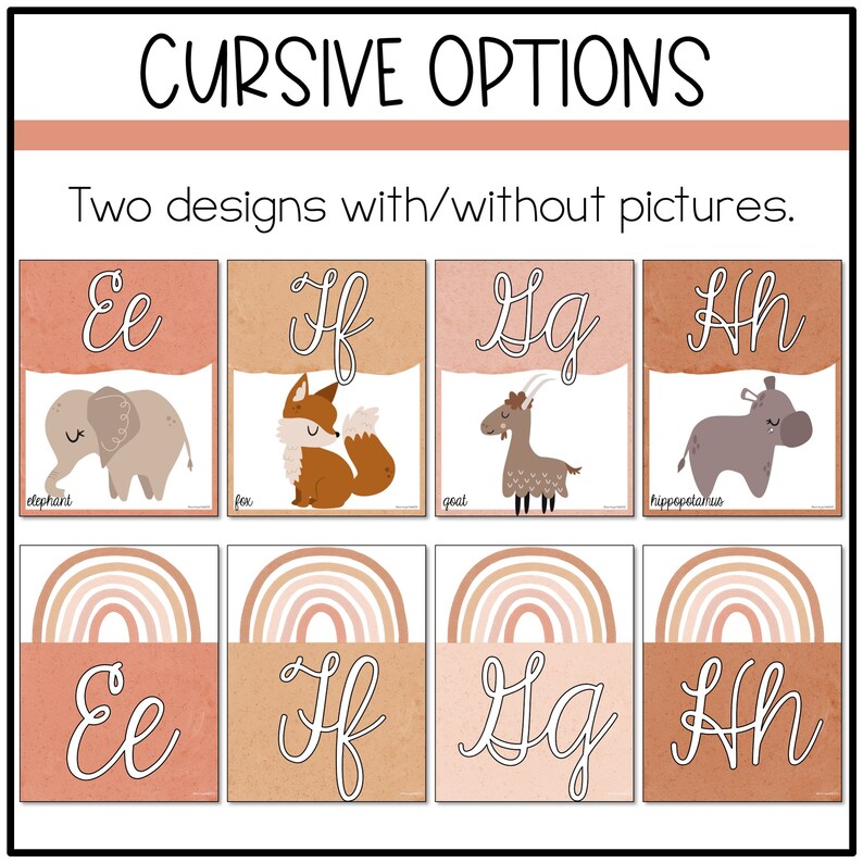 BOHO NEUTRALS Alphabet Posters Boho Rainbow Classroom Decor - Etsy