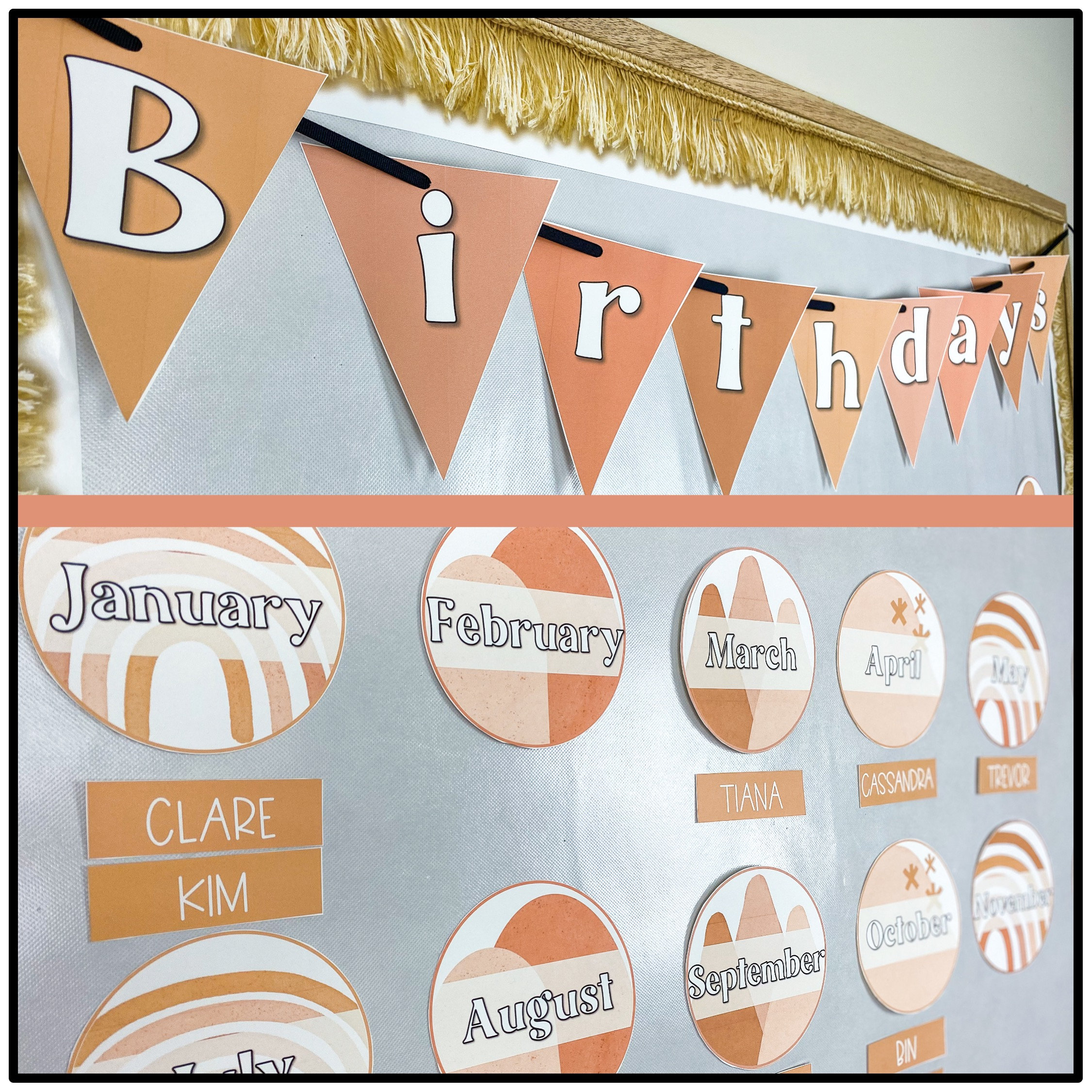 Boho Neutrals Birthday Display Bulletin Board Boho Rainbow - Etsy Australia