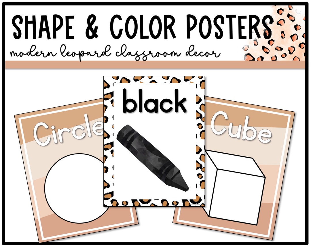 Modern Leopard Shape and Color Posters Cheetah Classroom - Etsy