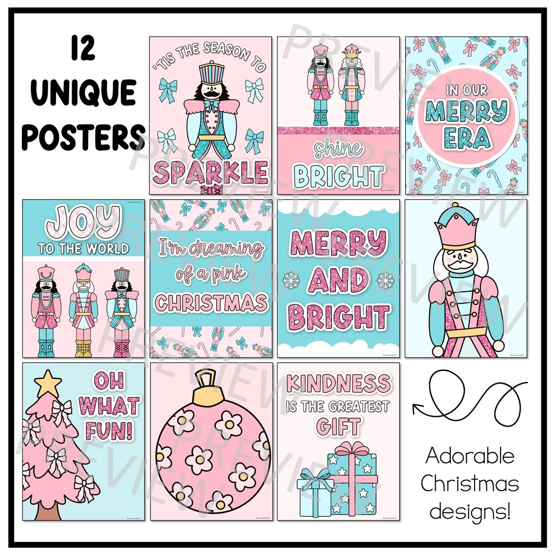 Christmas Classroom Posters | Classroom Decor | Pinkmas | Nutcracker - Etsy