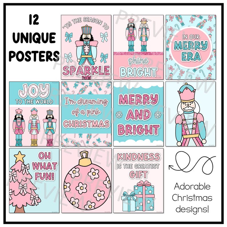 Christmas Classroom Posters | Classroom Decor | Pinkmas | Nutcracker - Etsy