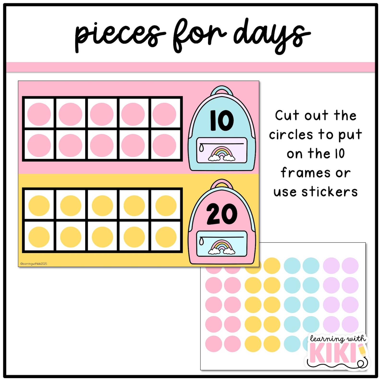 Composition Notebook Pastels Classroom Decor: Days in School Ten Frame ...