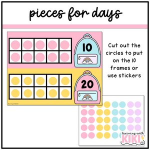 Composition Notebook Pastels Classroom Decor: Days in School Ten Frame ...