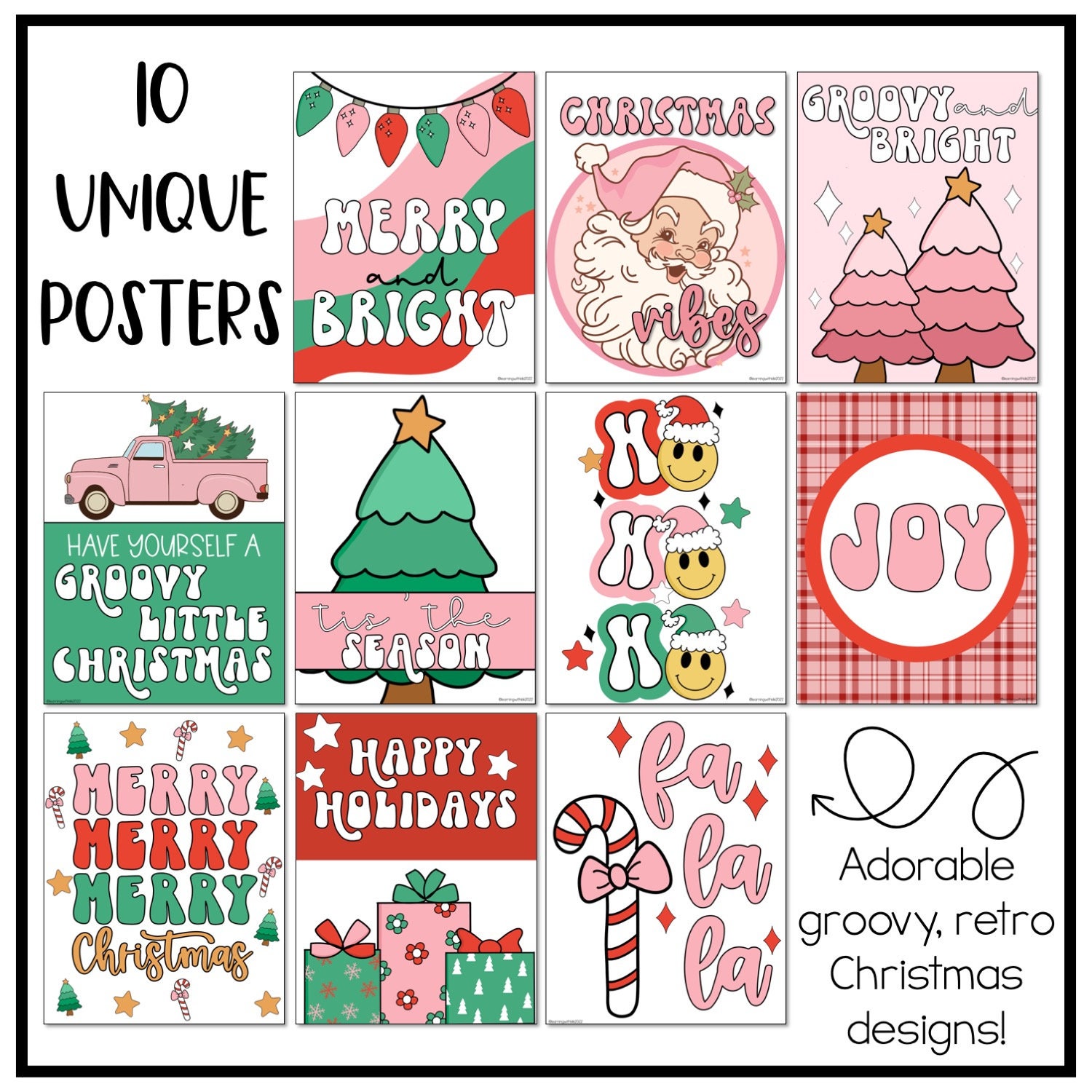 Christmas Classroom Posters | Classroom Decor | Retro - Etsy