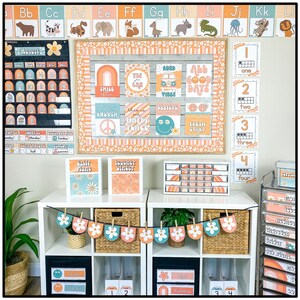 Boho Retro Classroom Decor Bundle | Editable | Groovy | Daisy | Rainbow ...