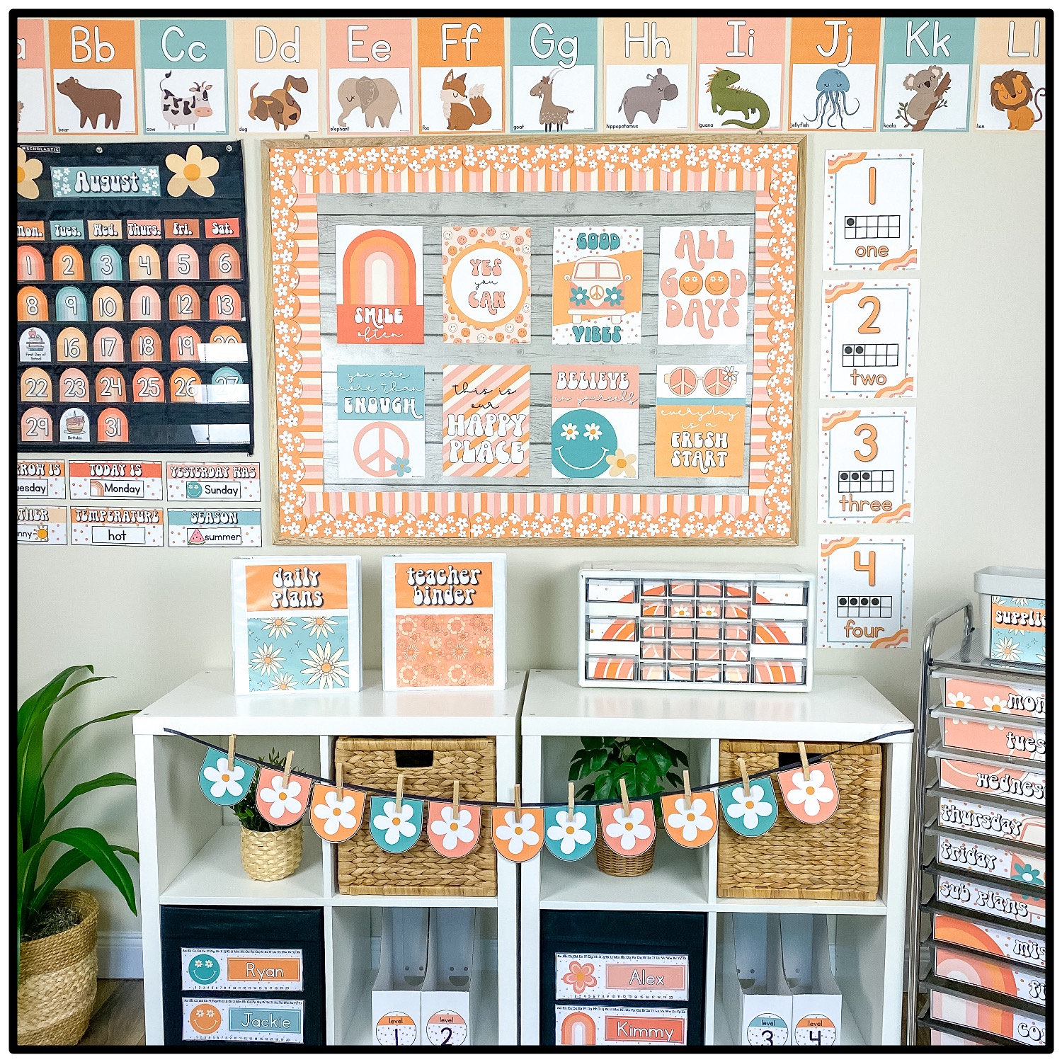 Boho Retro Classroom Decor Bundle Editable 70's - Etsy Australia