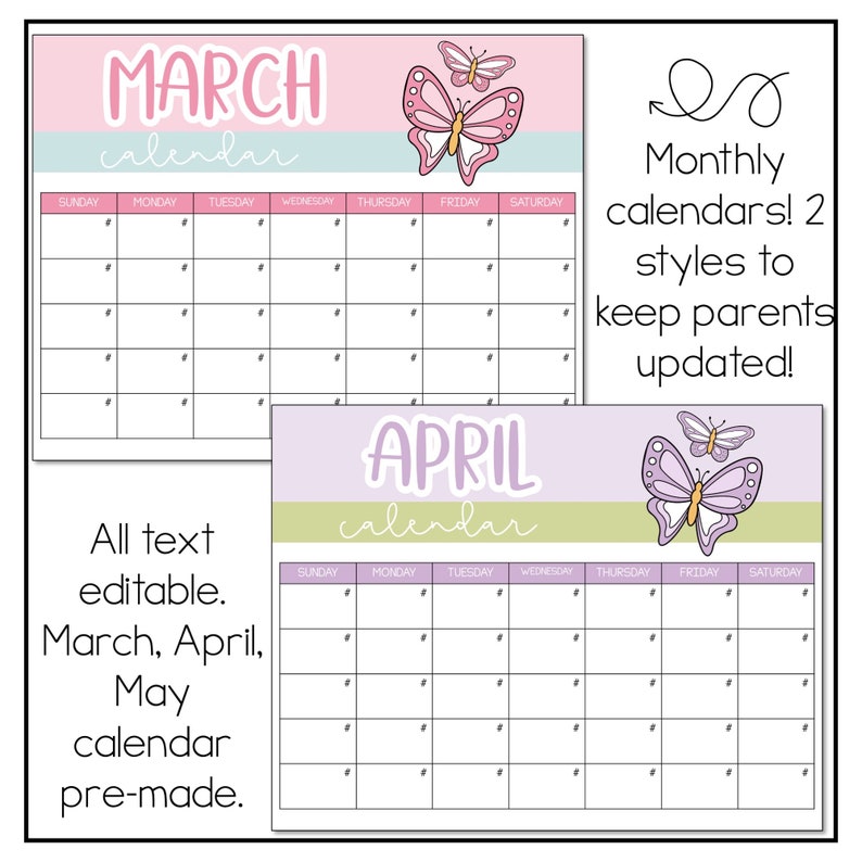 Spring Classroom Newsletter Template - Etsy