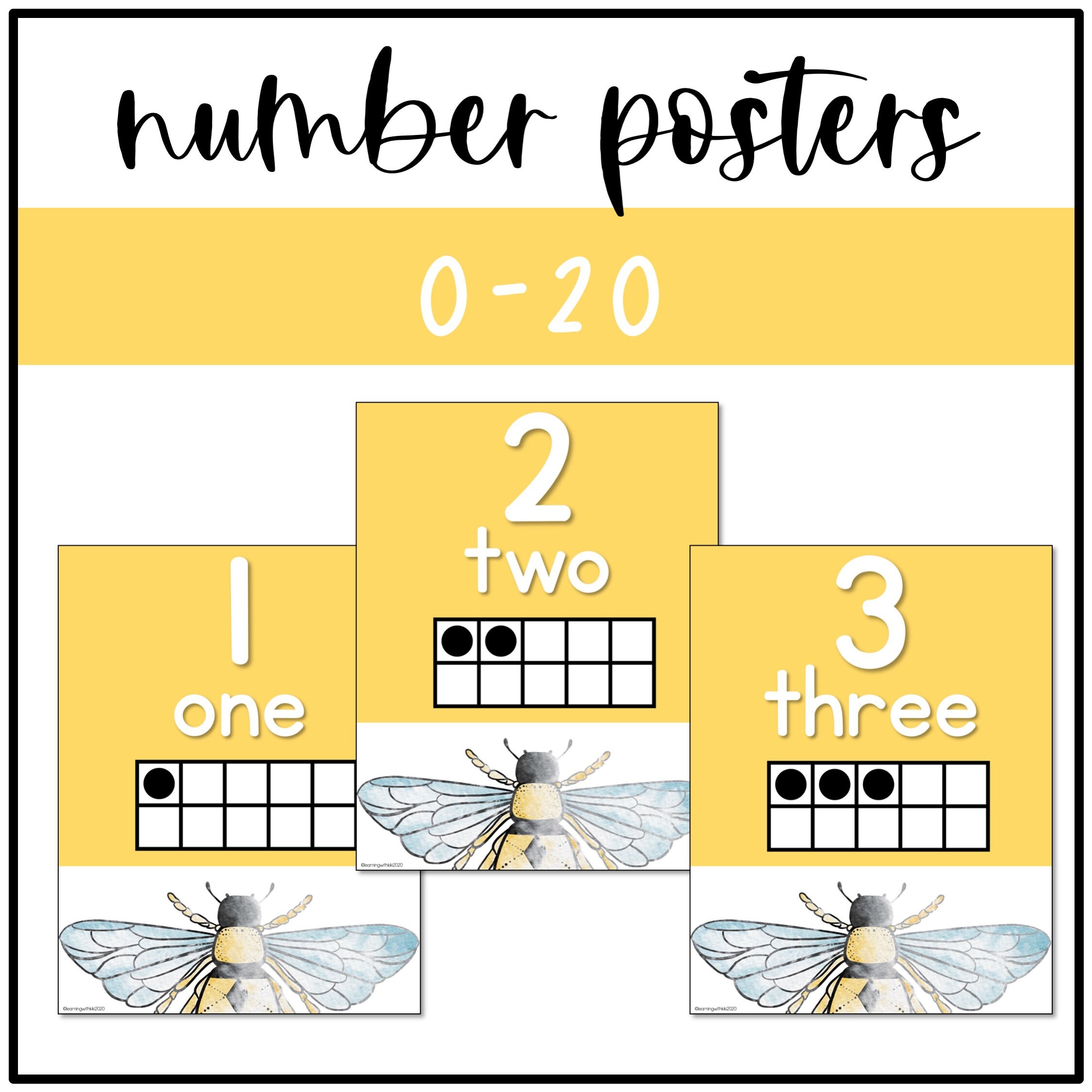 Bee Classroom Decor Alphabet Posters Number Posters Word - Etsy Canada