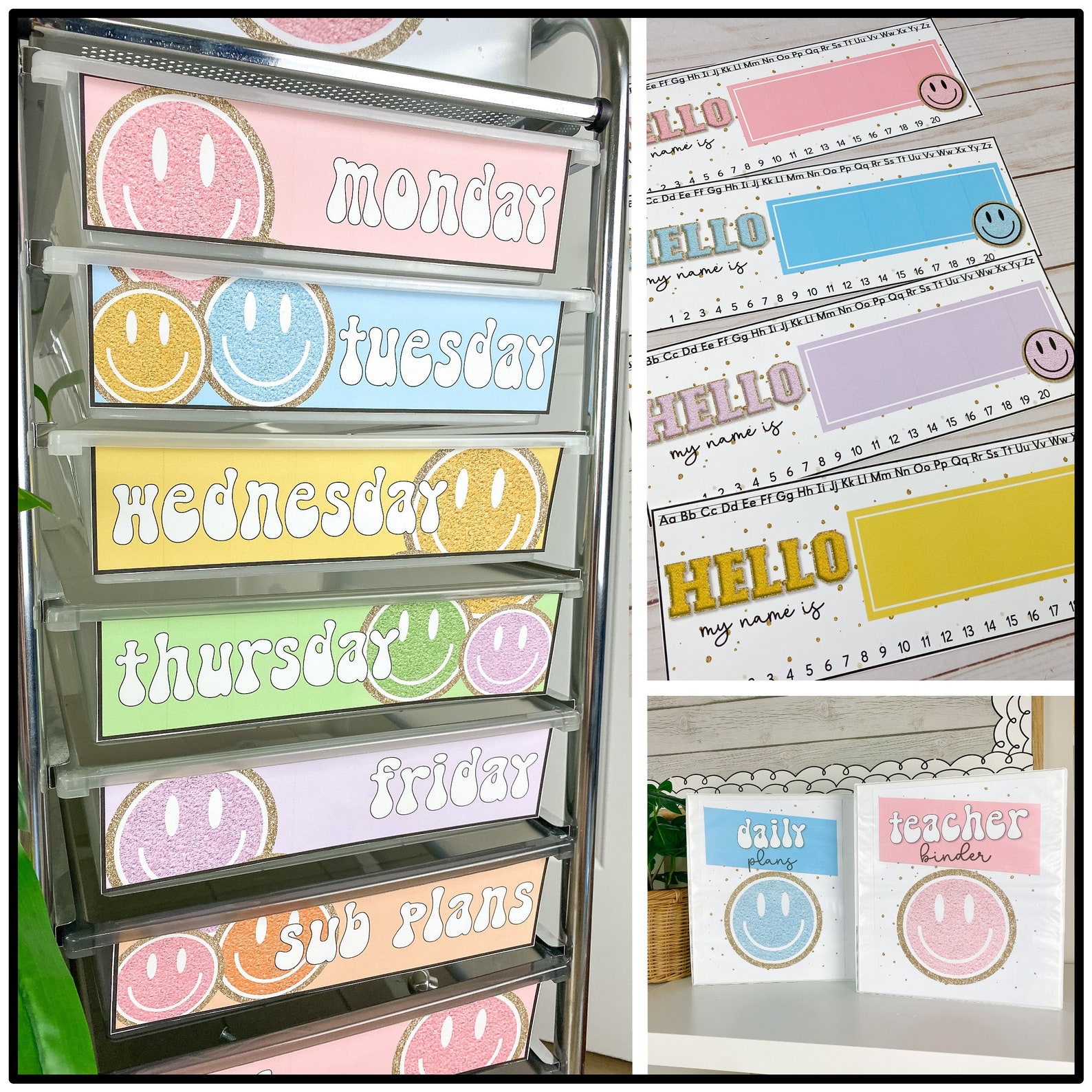 Retro Pastel Classroom Decor Bundle Editable - Etsy