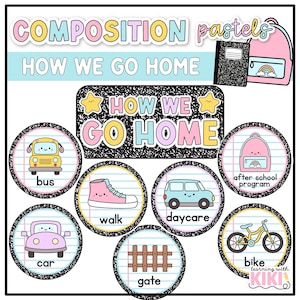 Composition Notebook Classroom Decor: How We Go Home Template ...