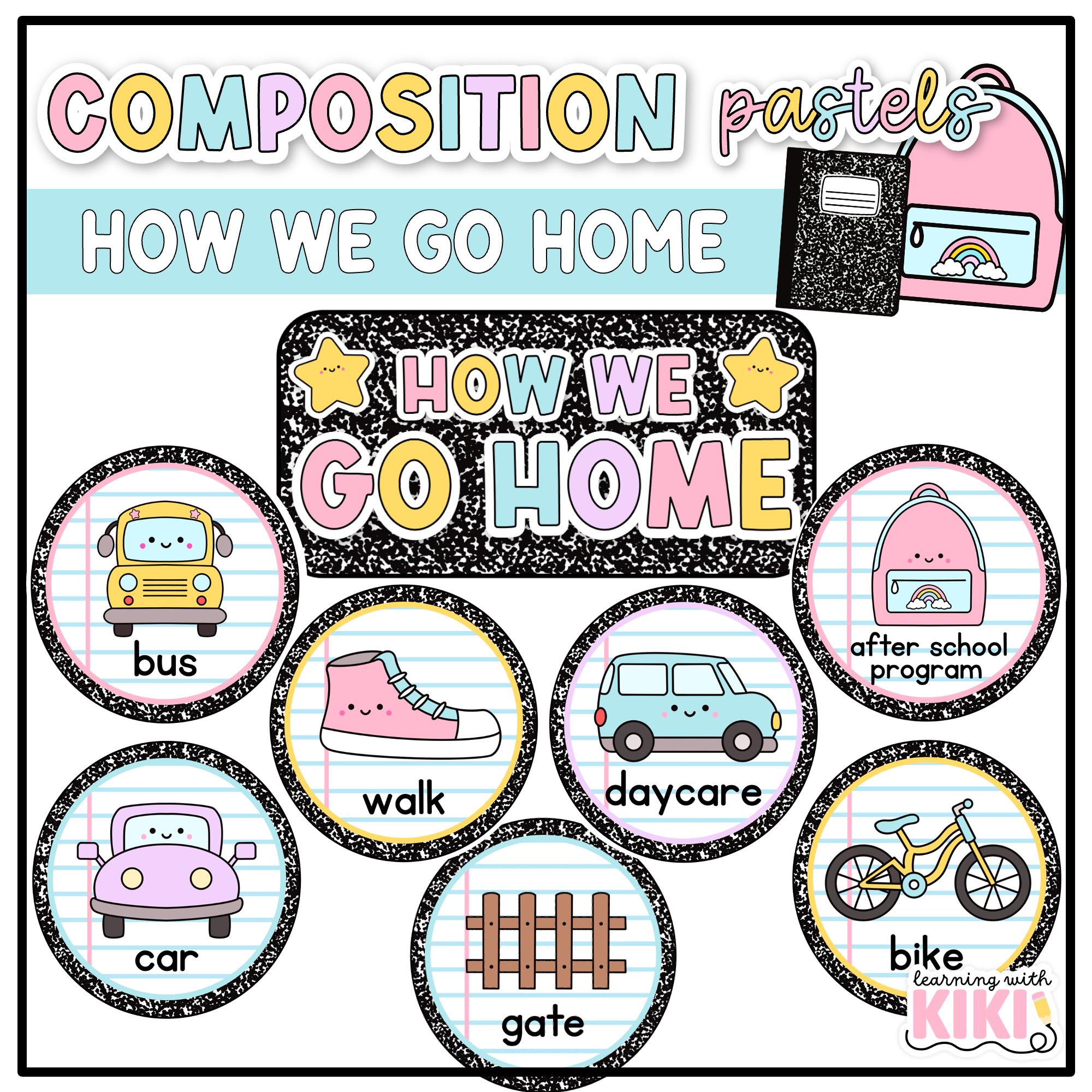 Composition Notebook Classroom Decor: How We Go Home Template ...