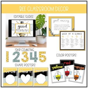Bee Classroom Decor Bundle | Editable - Etsy