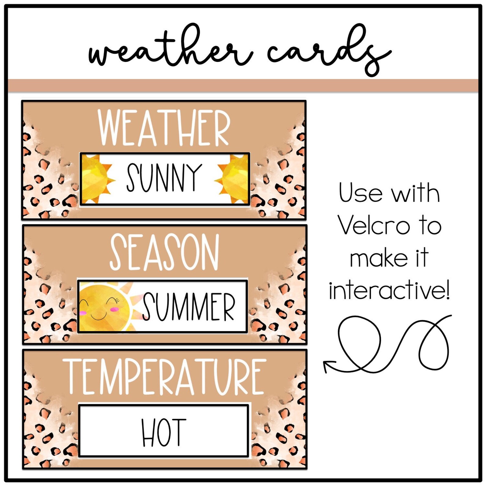 Modern Leopard Calendar, Pocket Chart, Cheetah Classroom Decor ...