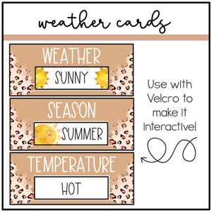 Modern Leopard Calendar, Pocket Chart, Cheetah Classroom Decor ...