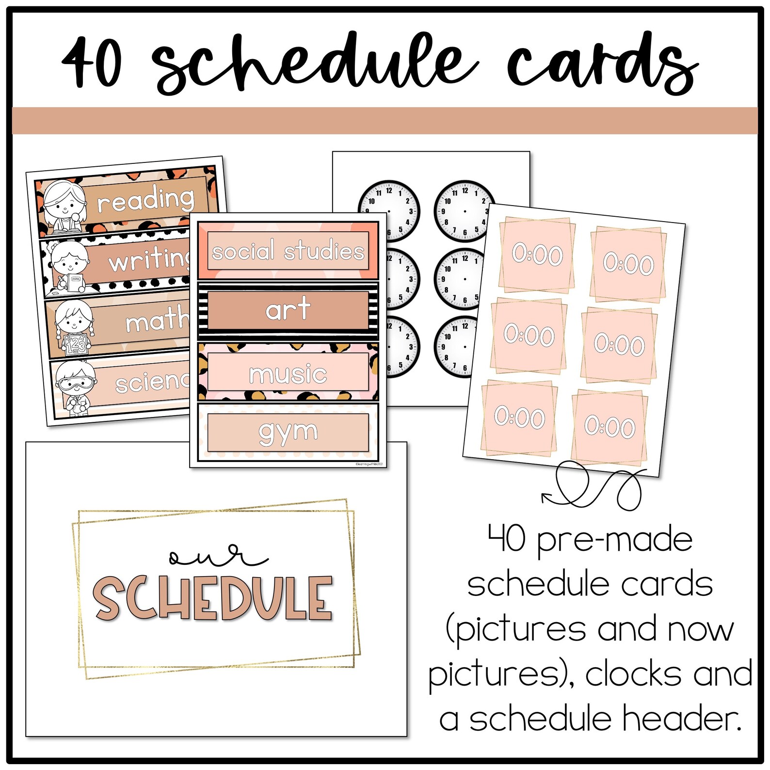 Modern Leopard Classroom Decor Classroom Schedule - Etsy