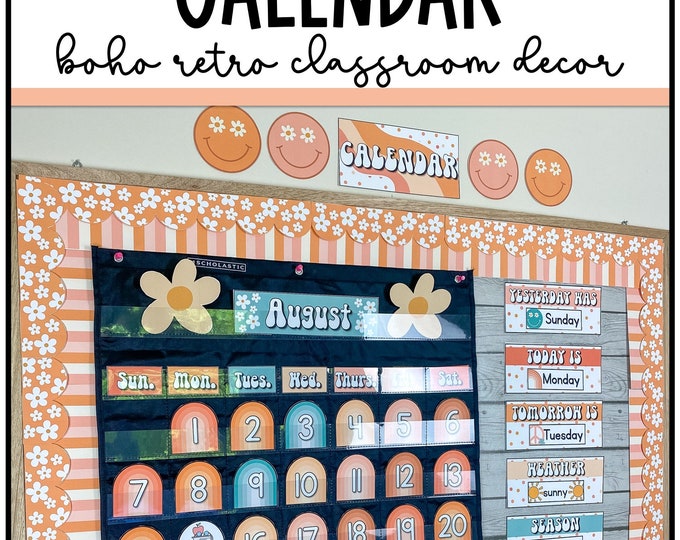 Boho Retro Banner | Bunting | Bulletin Board | Daisy Classroom Decor ...