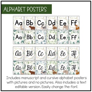 Eucalyptus and Gold Classroom Decor Bundle Editable Botanical - Etsy