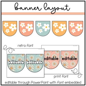 Boho Retro Banner | Bunting | Bulletin Board | Daisy Classroom Decor - Etsy