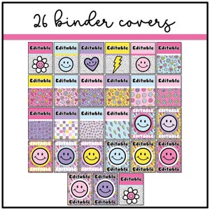 Happy Brights Binder Covers, Editable, Classroom Decor, Teacher Binder ...