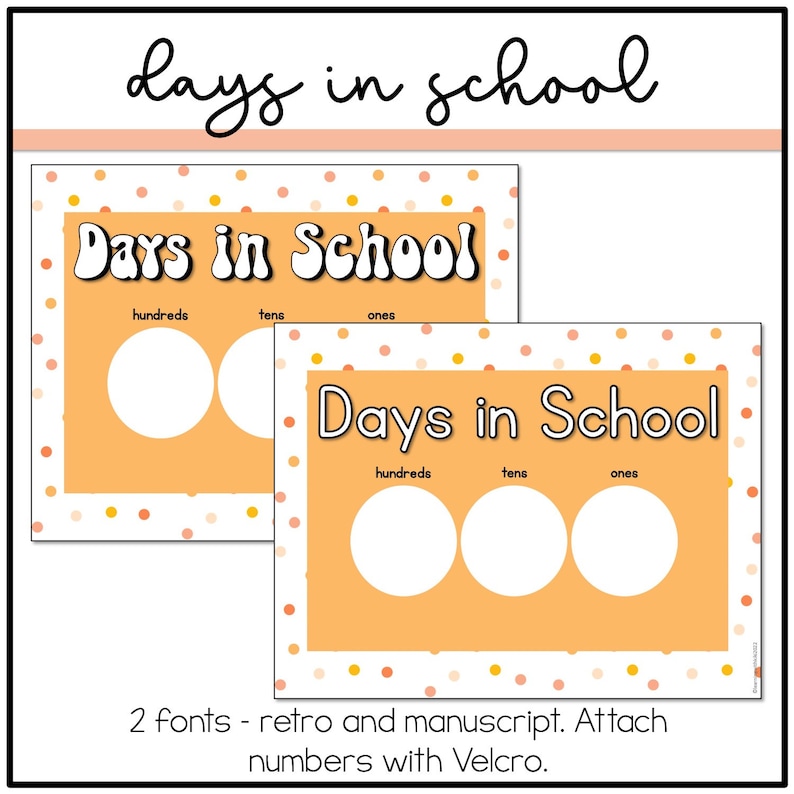 Boho Retro Calendar Pocket Chart Daisy Classroom Decor - Etsy