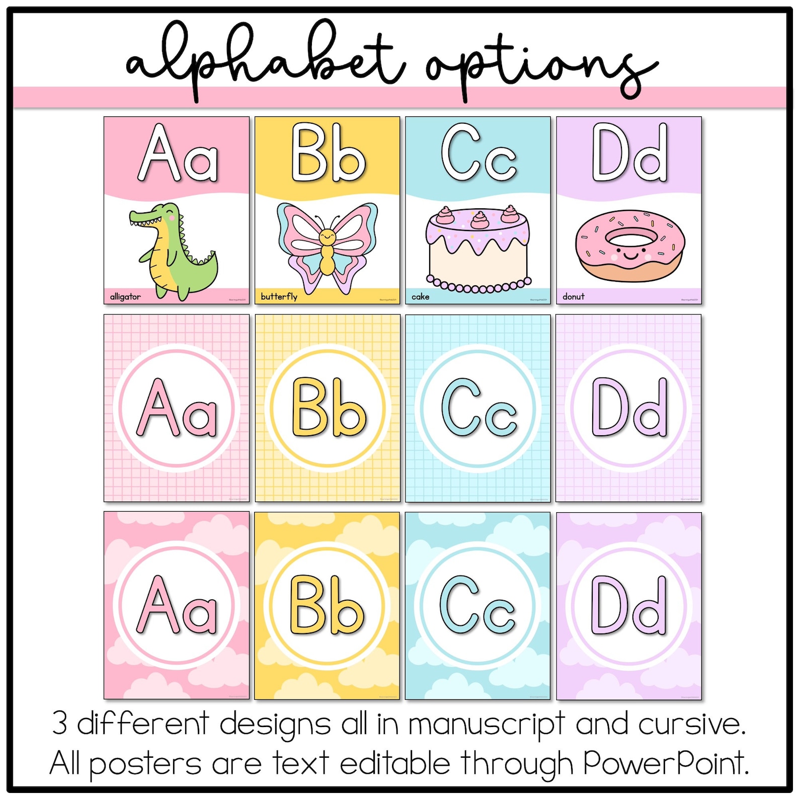 Pastel Dreams Alphabet Posters | Calm Classroom Decor - Etsy