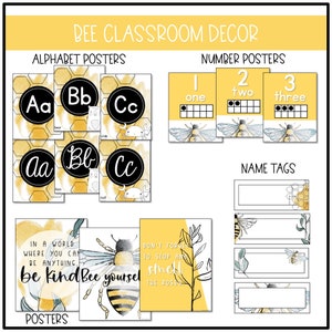 Bee Classroom Decor Bundle | Editable - Etsy
