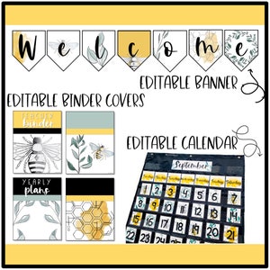 Bee Classroom Decor Bundle Editable (Instant Download) - Etsy
