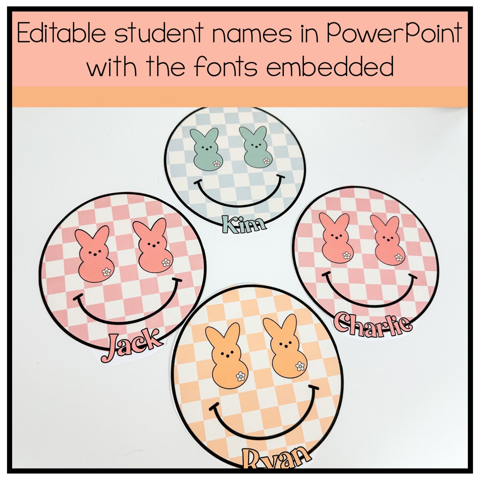 Easter Bulletin Board, Printable Easter Classroom Decor, Retro Groovy ...