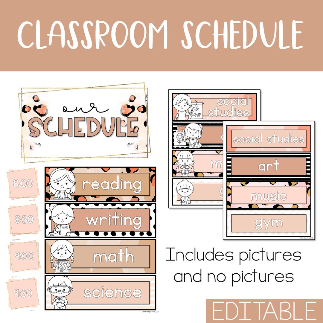 Modern Leopard Classroom Decor Classroom Schedule - Etsy