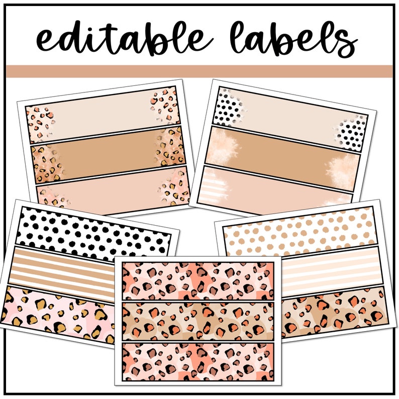 MODERN LEOPARD 10 Drawer Rolling Cart Labels Teacher Cart - Etsy