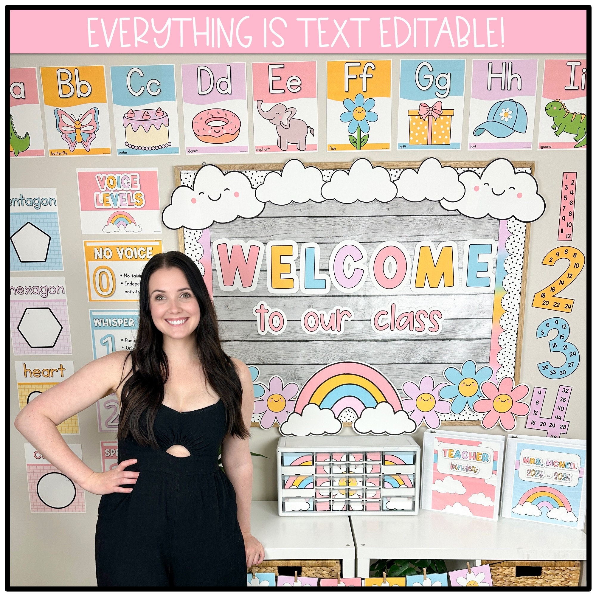 Pastel Dreams Decor Bundle | Editable | Theme | Rainbow Cloud ...
