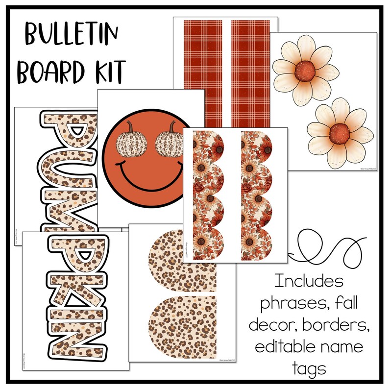 Fall Bulletin Board Kit Classroom Decor Retro - Etsy