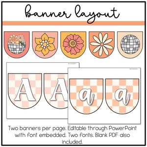 Disco Flora Banner, Bunting, Bulletin Board, Retro Groovy Classroom ...