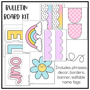 Back to School Bulletin Board | Pastel Classroom Decor| Rainbow | Cloud ...