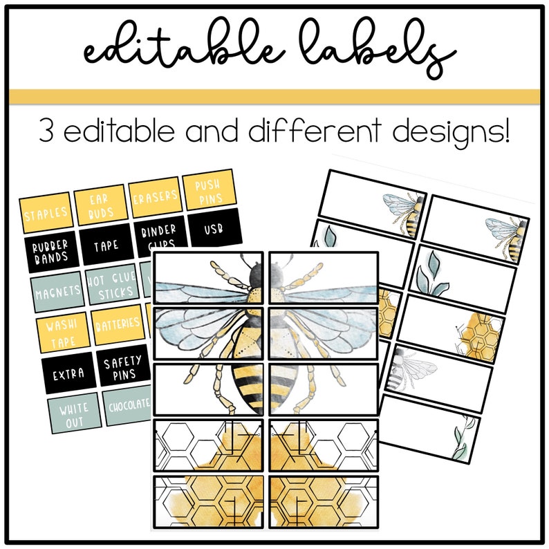 Bee Teacher Toolbox | Template | Bee and Eucalyptus Classroom Decor - Etsy