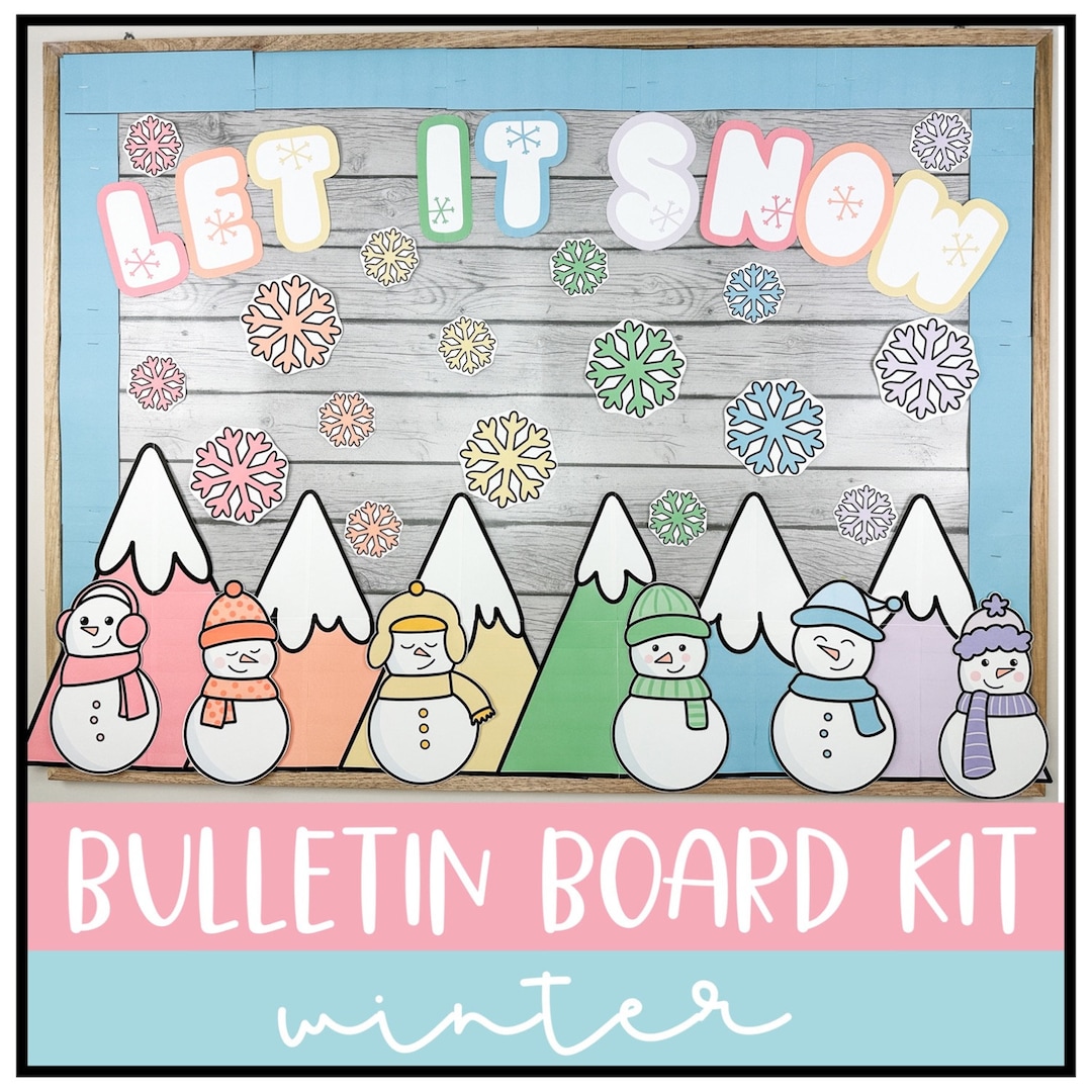 Winter Bulletin Board Kit, Classroom Decor, Snowman - Etsy
