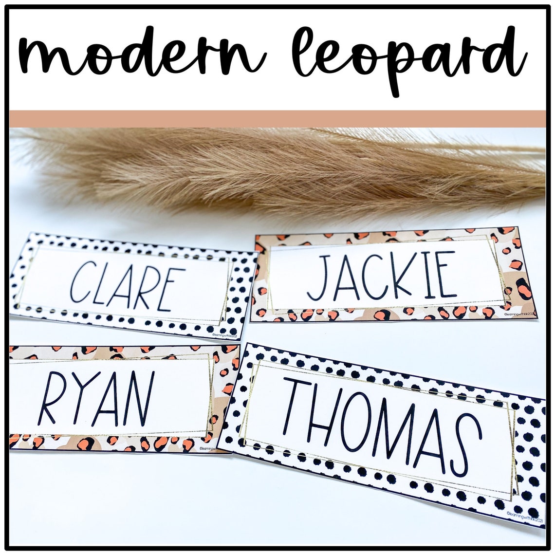 MODERN LEOPARD Classroom Decor Bundle Editable Cheetah - Etsy