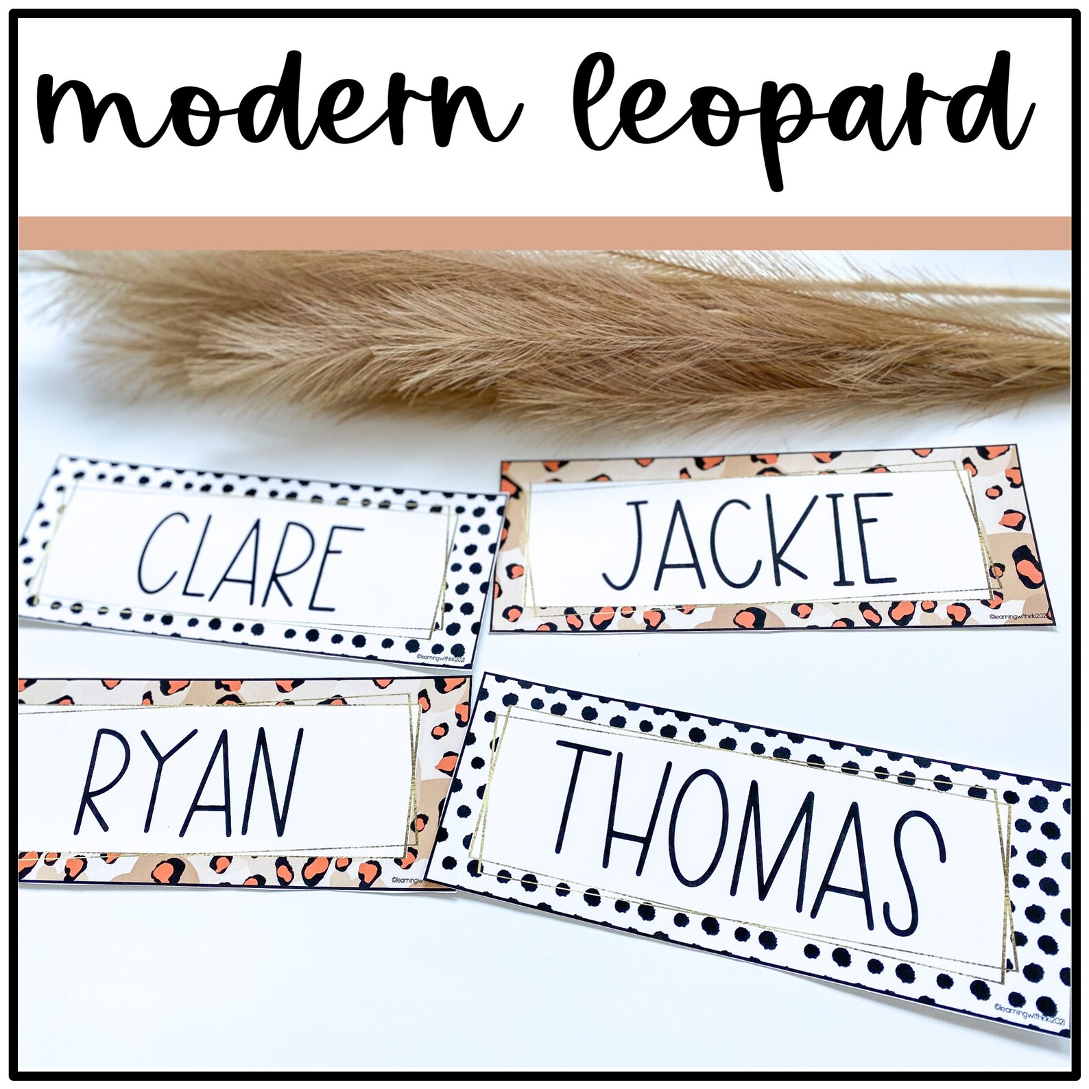 MODERN LEOPARD Classroom Decor Bundle Editable Cheetah - Etsy