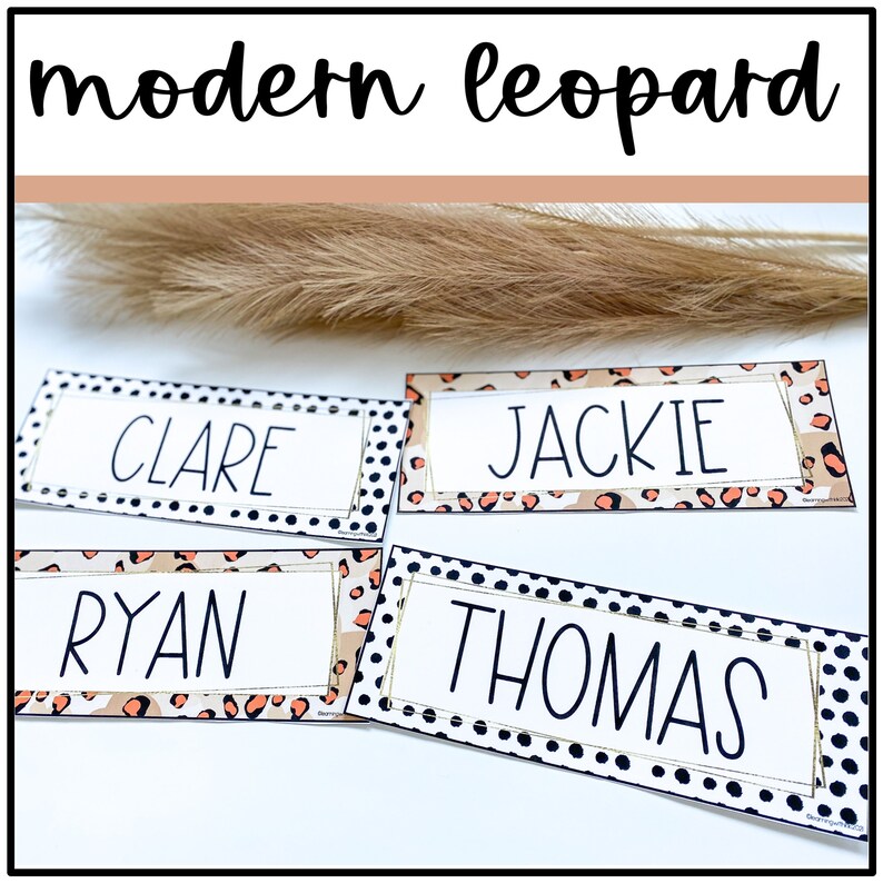 MODERN LEOPARD Classroom Decor Bundle Editable Cheetah - Etsy