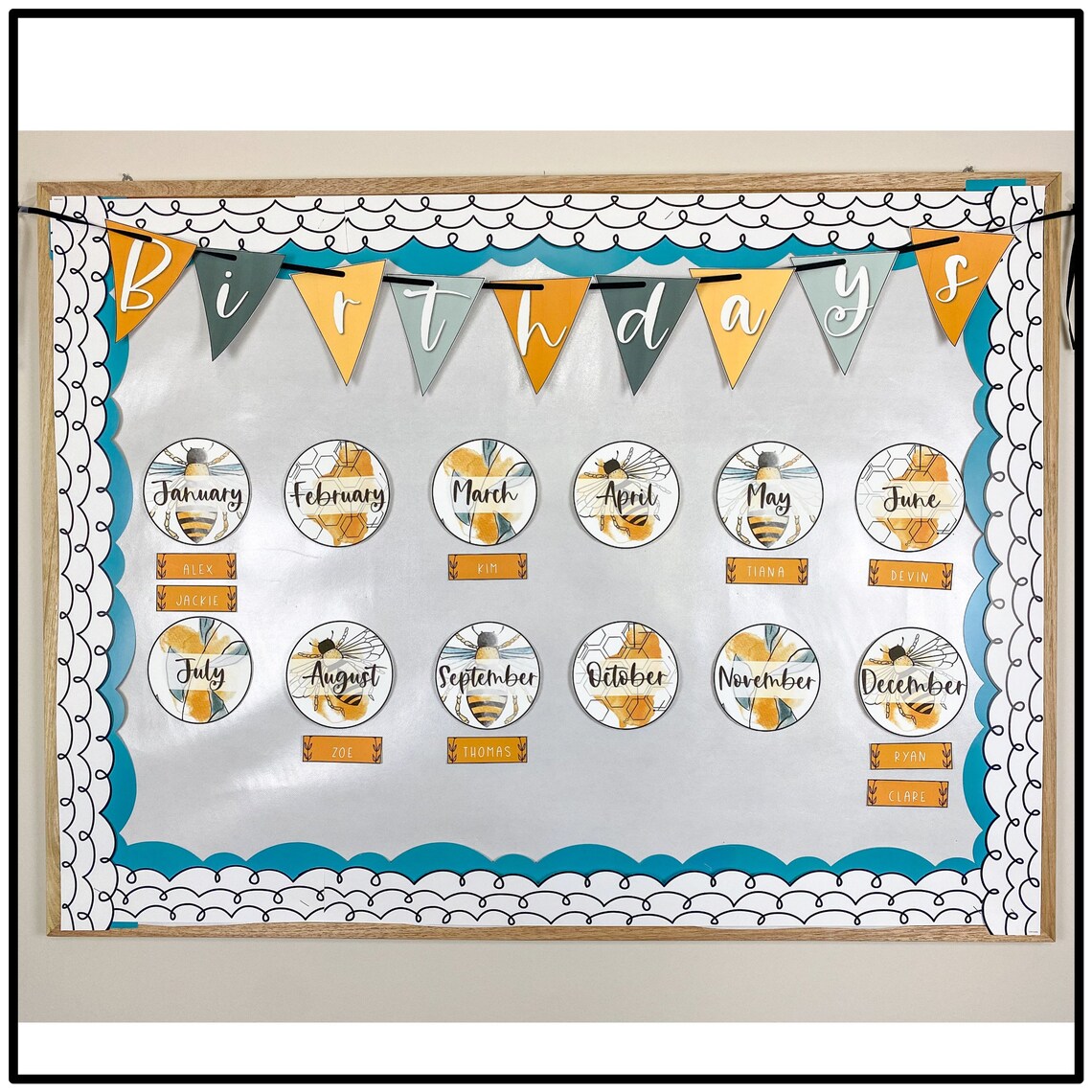 Bee Birthday Display Bulletin Board Bee Eucalyptus - Etsy