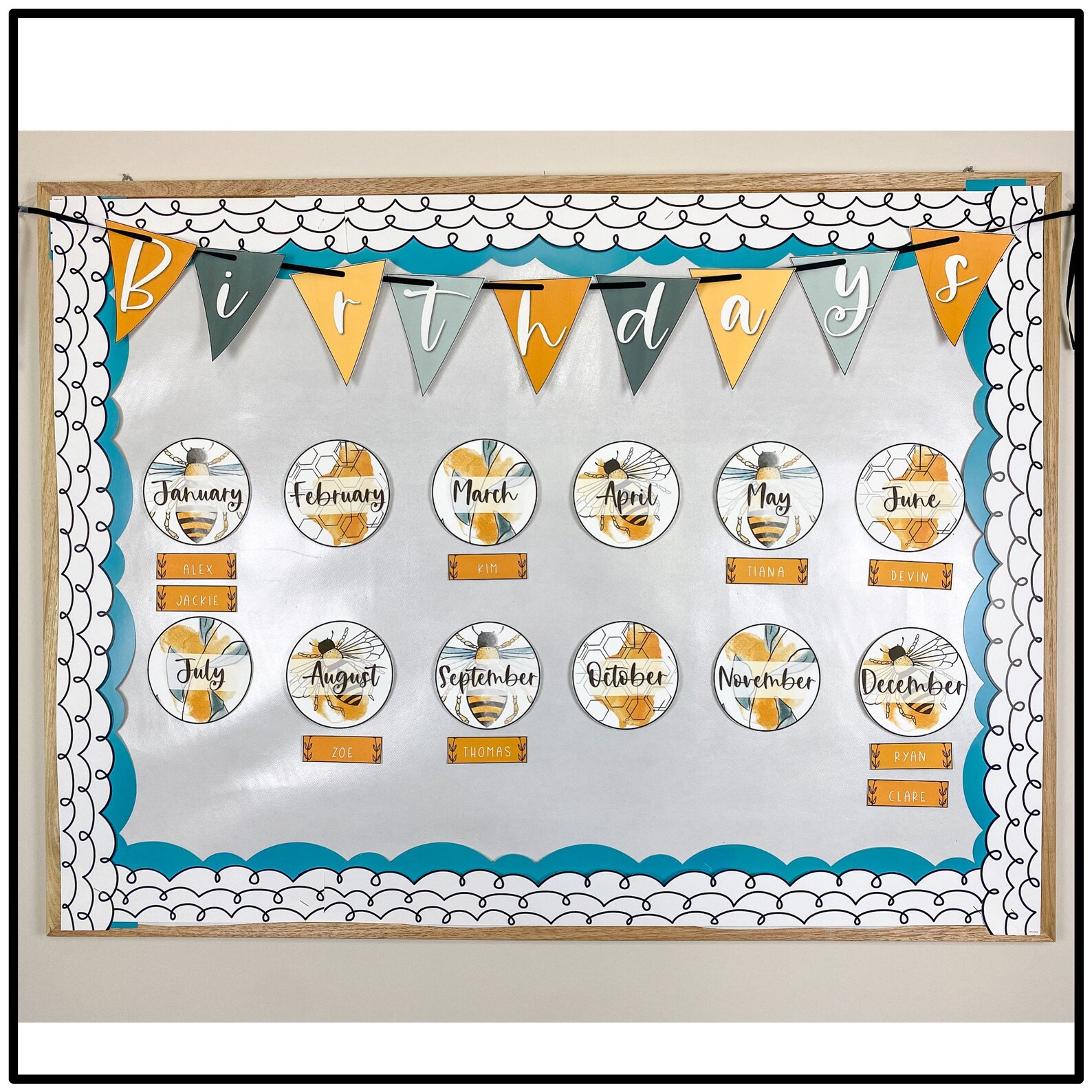 Bee Birthday Display Bulletin Board Bee Eucalyptus - Etsy