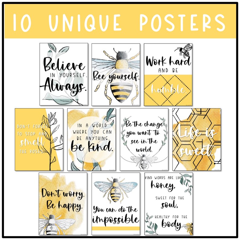 BEE AND BOTANICAL Posters Growth Mindset Bee Eucalyptus - Etsy
