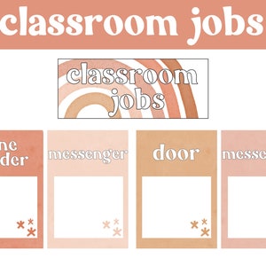 Boho Neutrals Classroom Decor | Classroom Jobs for Students ...