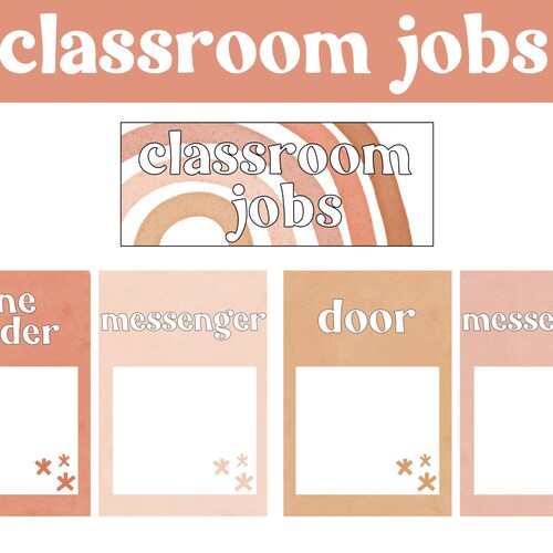 Boho Neutrals Classroom Decor Classroom Jobs for Students - Etsy