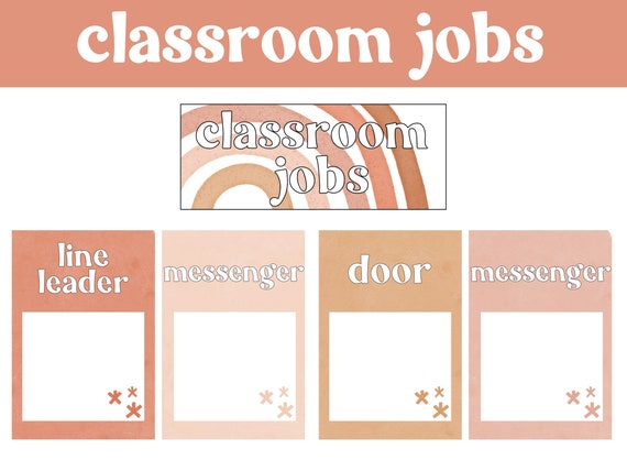 Boho Neutrals Classroom Decor Classroom Jobs for Students - Etsy