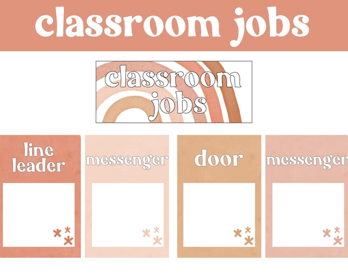 Boho Neutrals Classroom Decor Classroom Jobs for Students - Etsy
