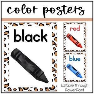 Modern Leopard Shape and Color Posters, Cheetah Classroom Decor - Etsy